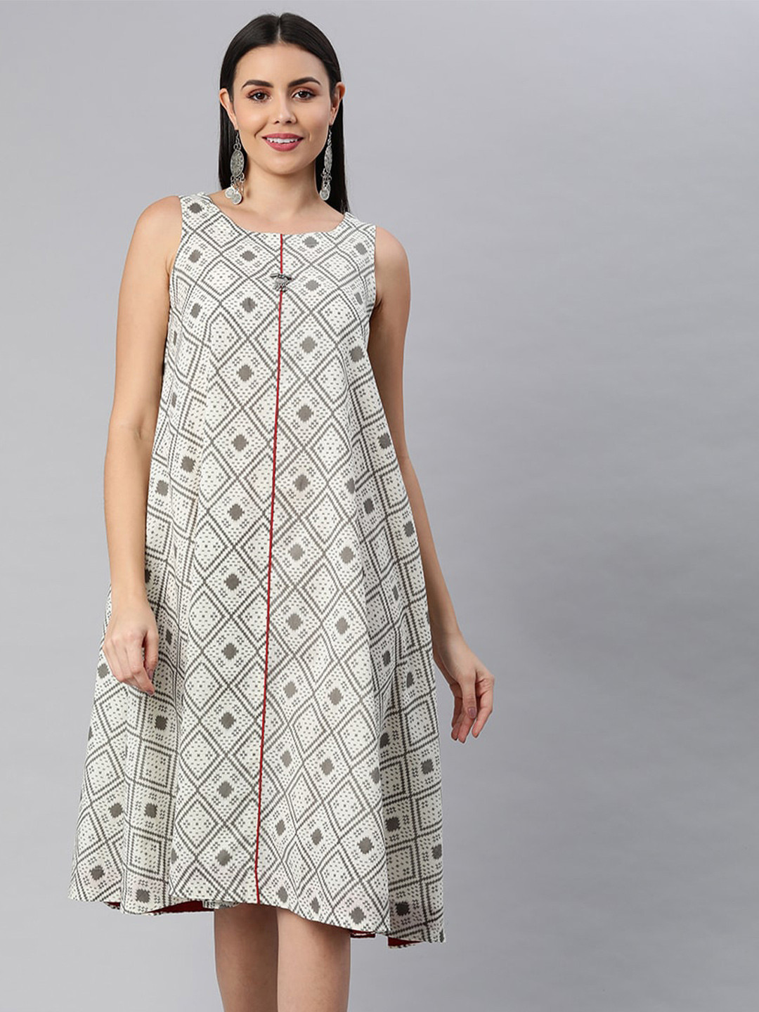 Buy KAMI KUBI Cotton Ethnic Motifs A Line Dress - Dresses for Women ...