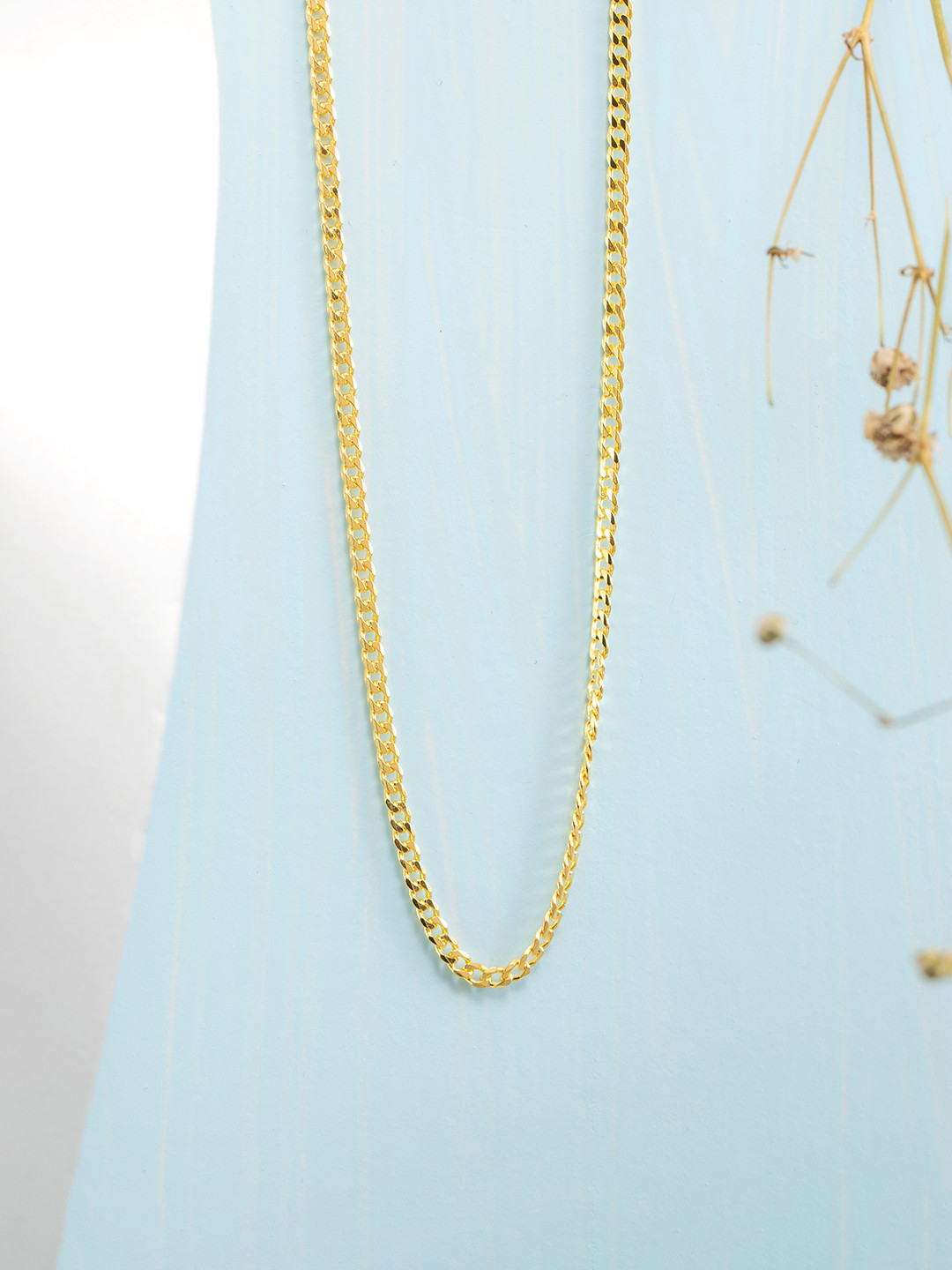 Buy Zavya Sterling Silver Gold Plated Chain - Necklace And Chains for ...