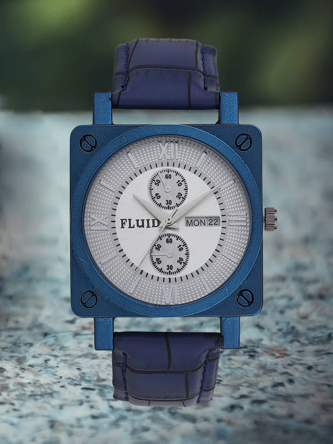 Buy FLUID Men Leather Strap Water Resistant Analogue Watch FL23 022 ...