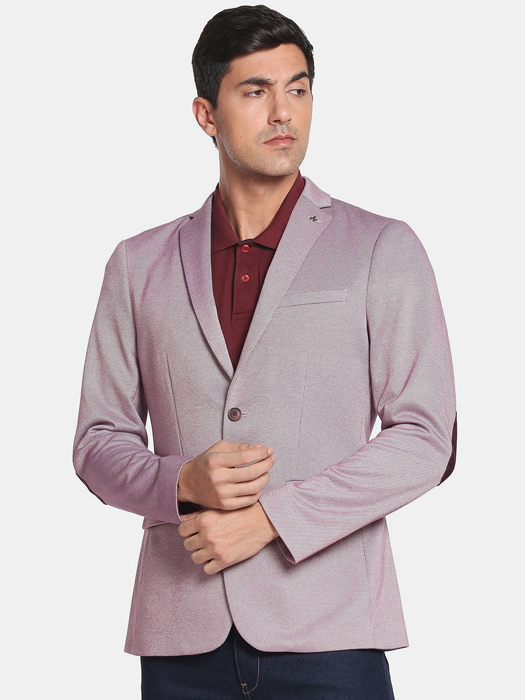 Buy Arrow Men Self Design Slim Fit Single Breasted Blazer - Blazers for ...