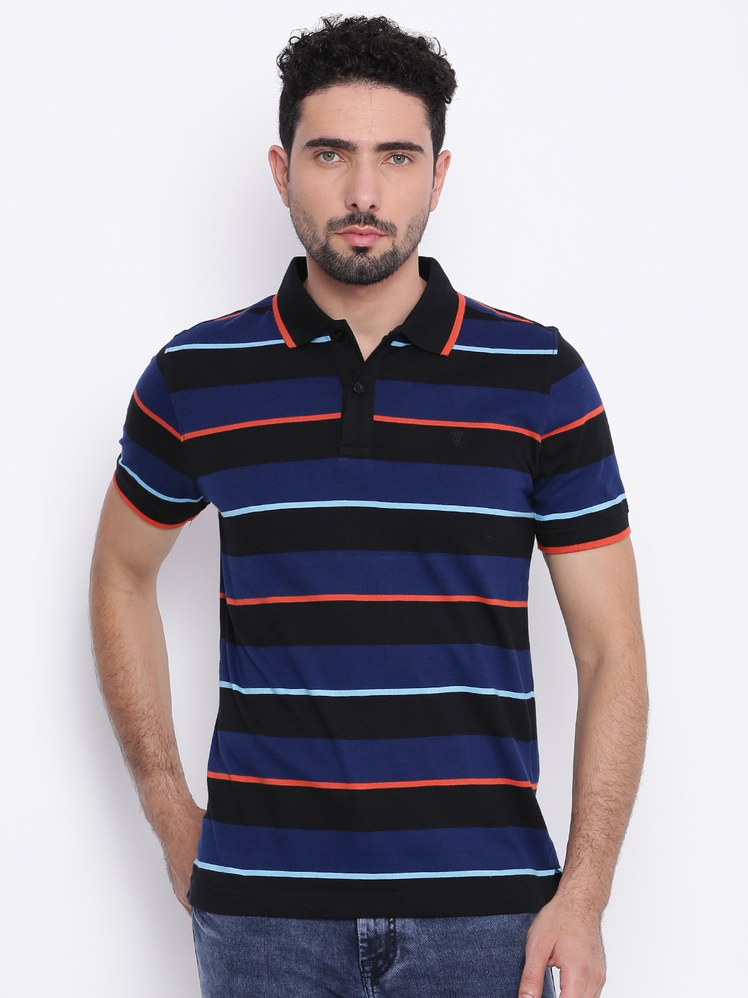 Buy Van Heusen Men Blue Striped Polo Collar T Shirt - Tshirts for Men ... Buy Van Heusen Men Blue Striped Polo Collar T Shirt - Tshirts for Men ...