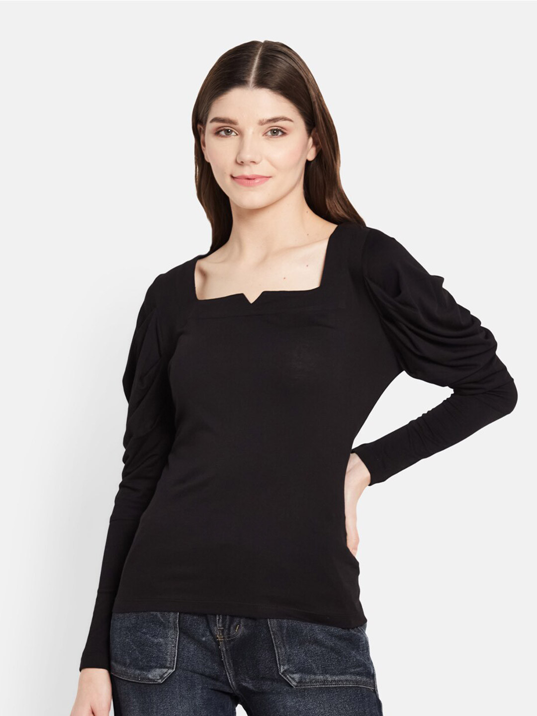 Buy UNMADE Black Square Neck Top - Tops for Women 21554208 | Myntra