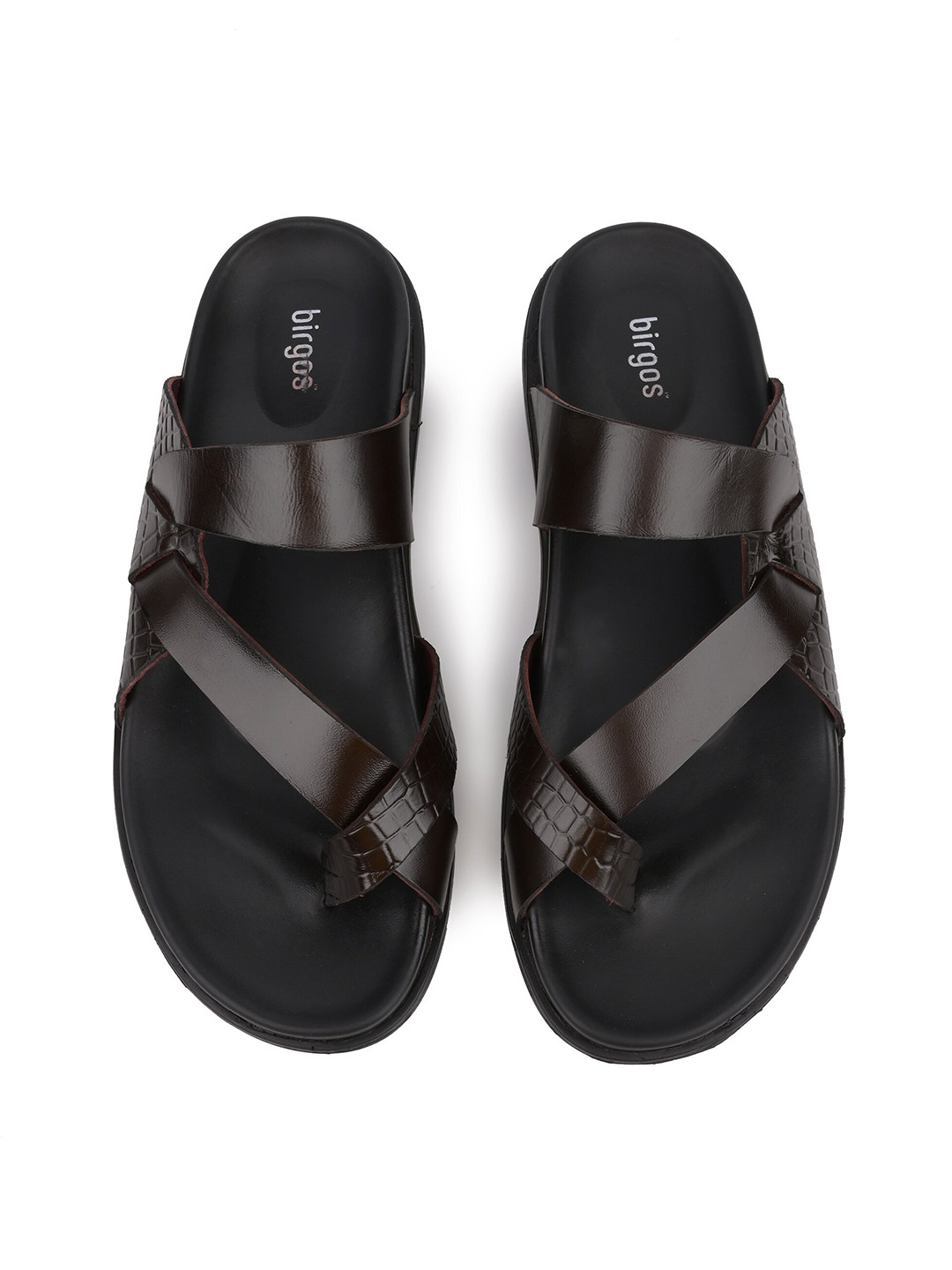 Buy Birgos Men Leather Slip On Comfort Sandals - Sandals for Men ...