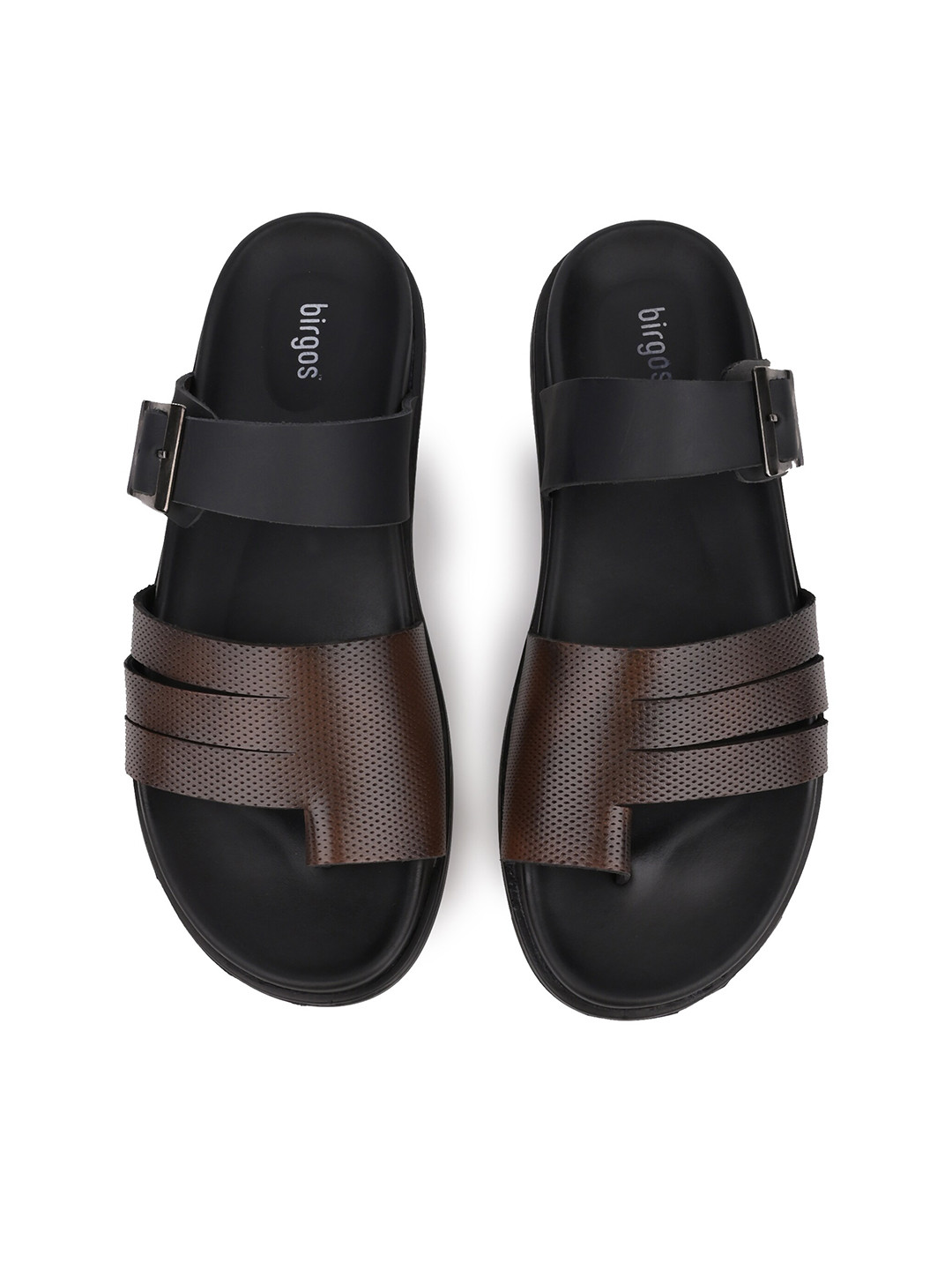 Buy Birgos Men Leather Buckle Comfort Sandals - Sandals for Men ...