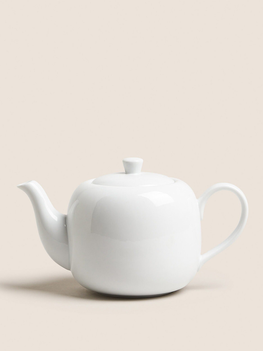 Buy Marks & Spencer Maxim White Porcelain Glossy Teapot 400 Ml - Cups ...