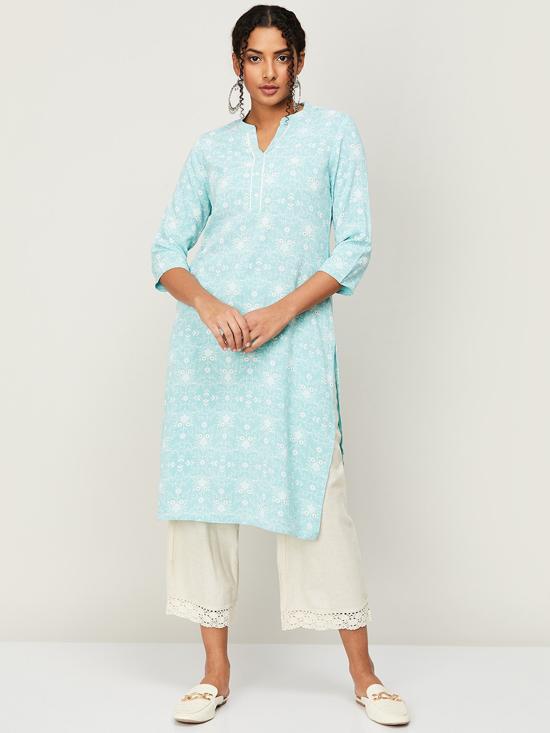 Buy Melange By Lifestyle Women Ethnic Motifs Kurta - Kurtas for Women ...