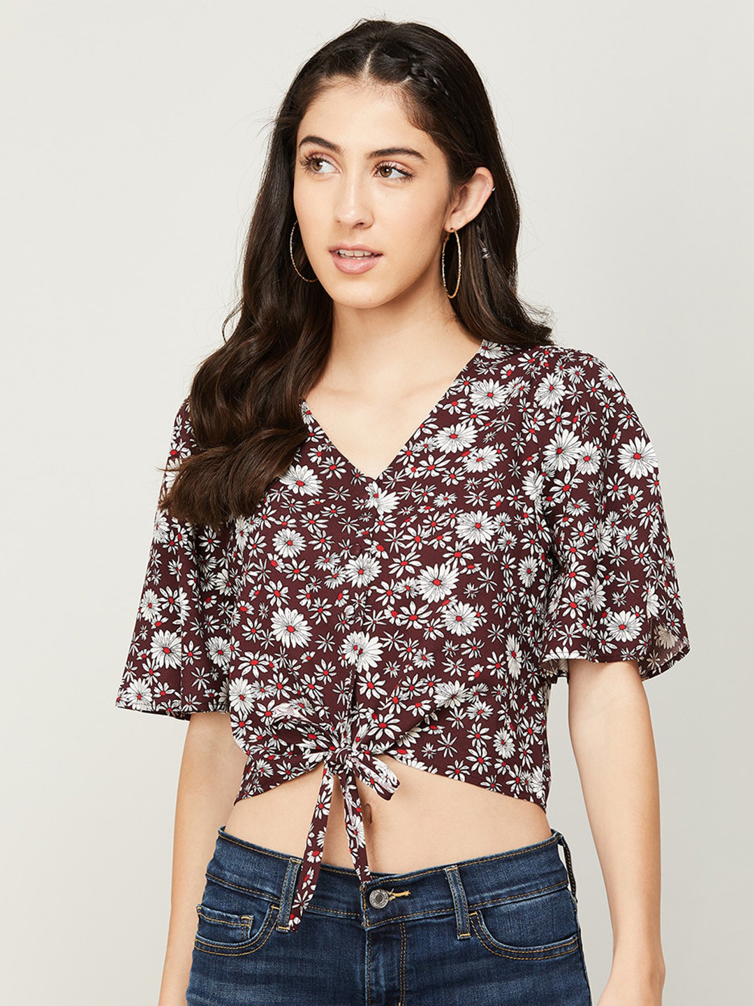 Buy Ginger By Lifestyle Floral Printed Crop Top - Tops for Women ...