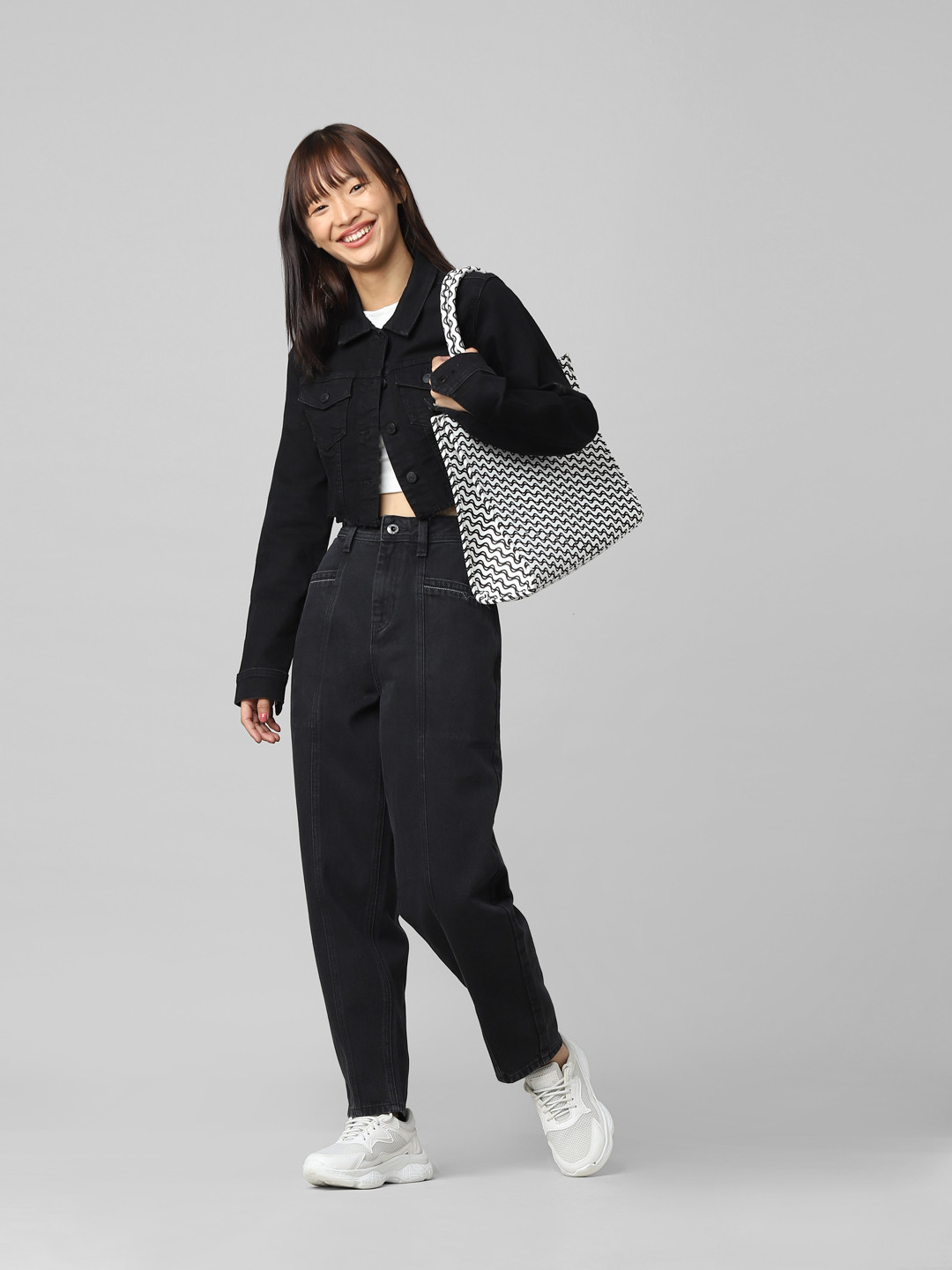 Buy ONLY Women Relaxed Fit High Rise Stretchable Cotton Jeans - Jeans ...