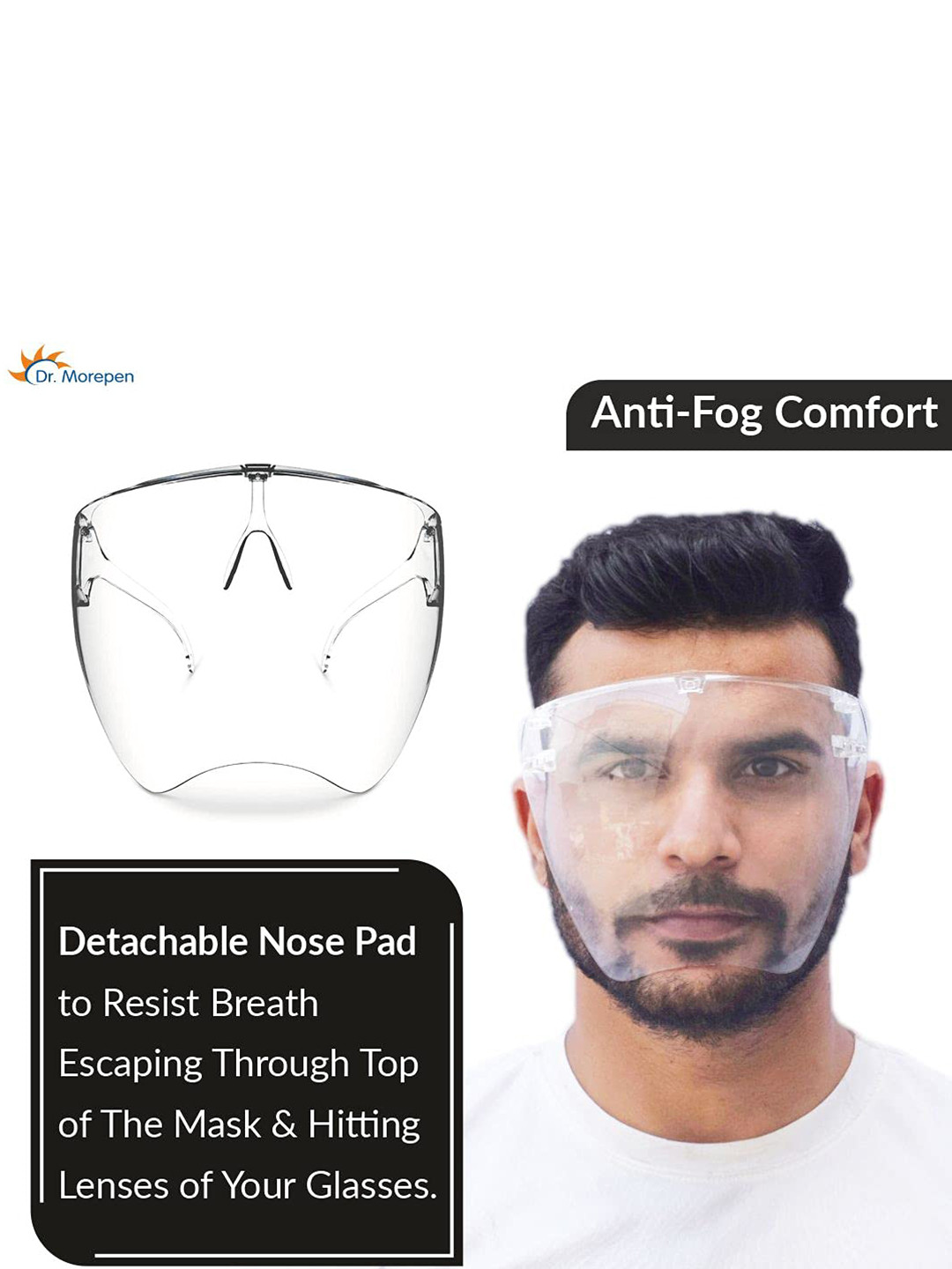 Buy Dr. Morepen Goggle Face Shield With Anti Fog Comfort - Face Shield ...