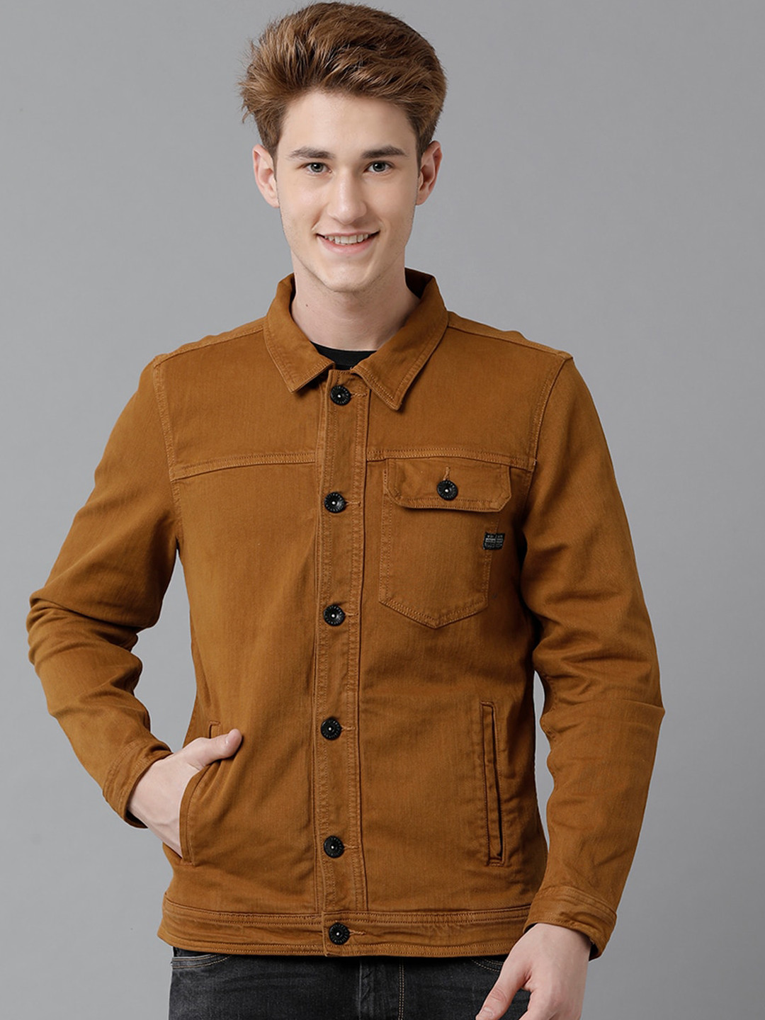 Buy Voi Jeans Men Spread Collar Tailored Jacket - Jackets for Men ...