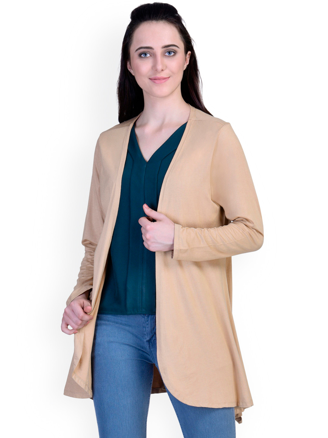 Buy MARTINI Women Beige Hip Length Shrug - Shrug for Women 2158336 | Myntra