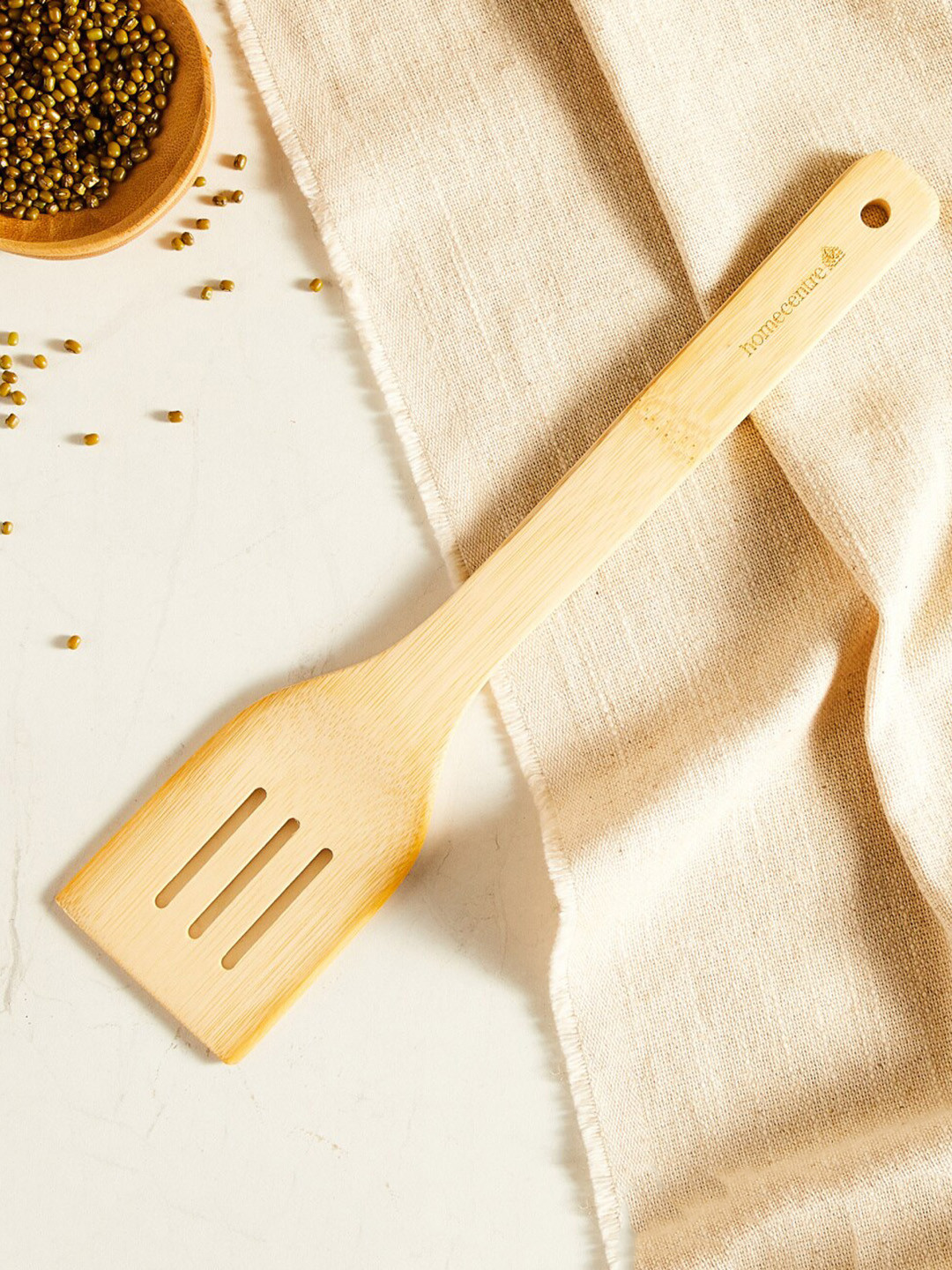 Buy Home Centre Spinel Brown Bamboo Slotted Spatula - Kitchen Tools for ...