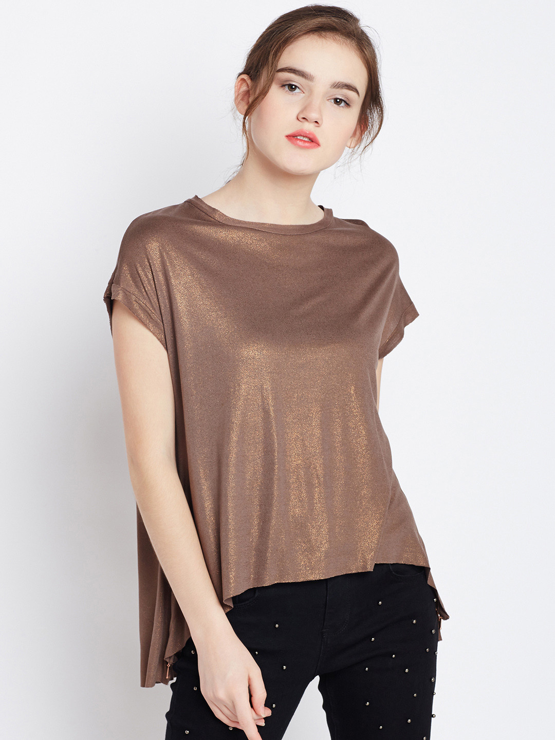 Buy COVER STORY Women Brown Solid Top - Tops for Women 2158750 | Myntra