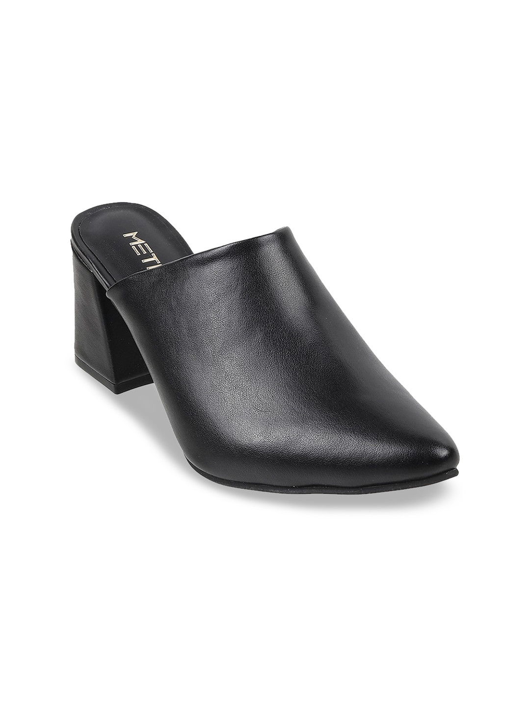 Buy Metro Pointed Toe Block Mules - Heels for Women 21589326 | Myntra