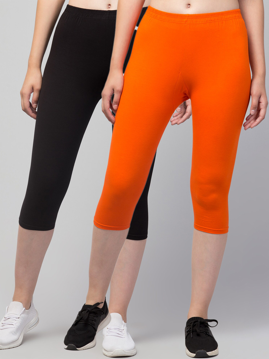 Buy Apraa & Parma Women Pack Of 2 Pure Cotton Skinny Fit Capris ...