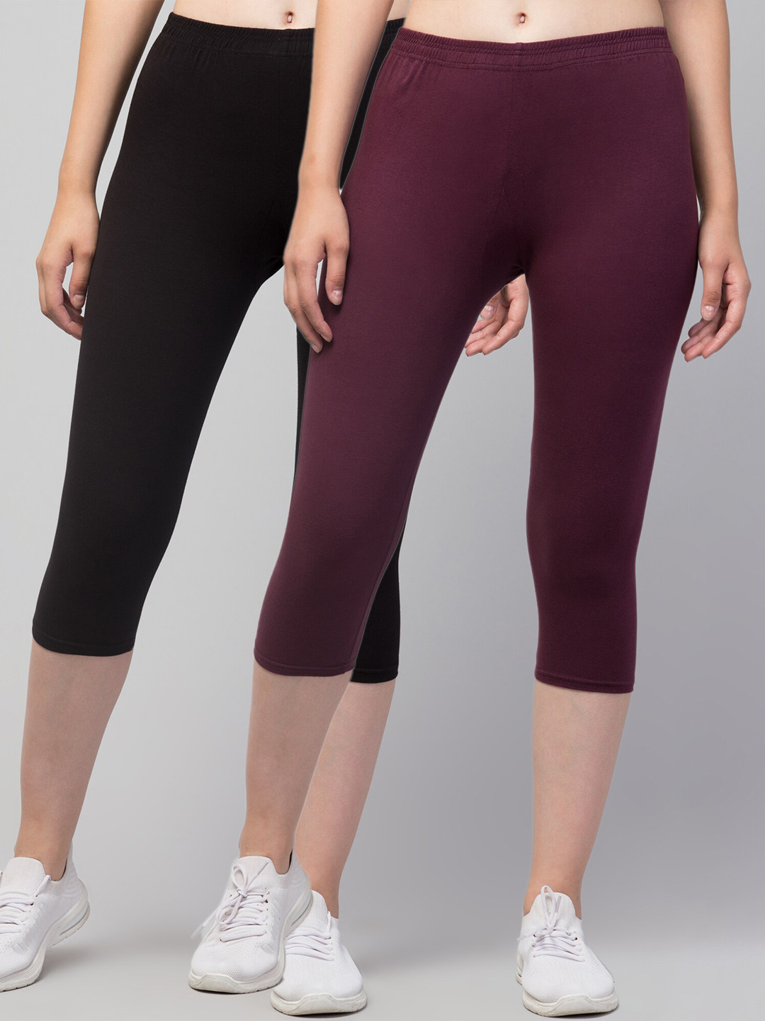 Buy Apraa & Parma Women Pack Of 2 Skinny Fit Pure Cotton Capris ...