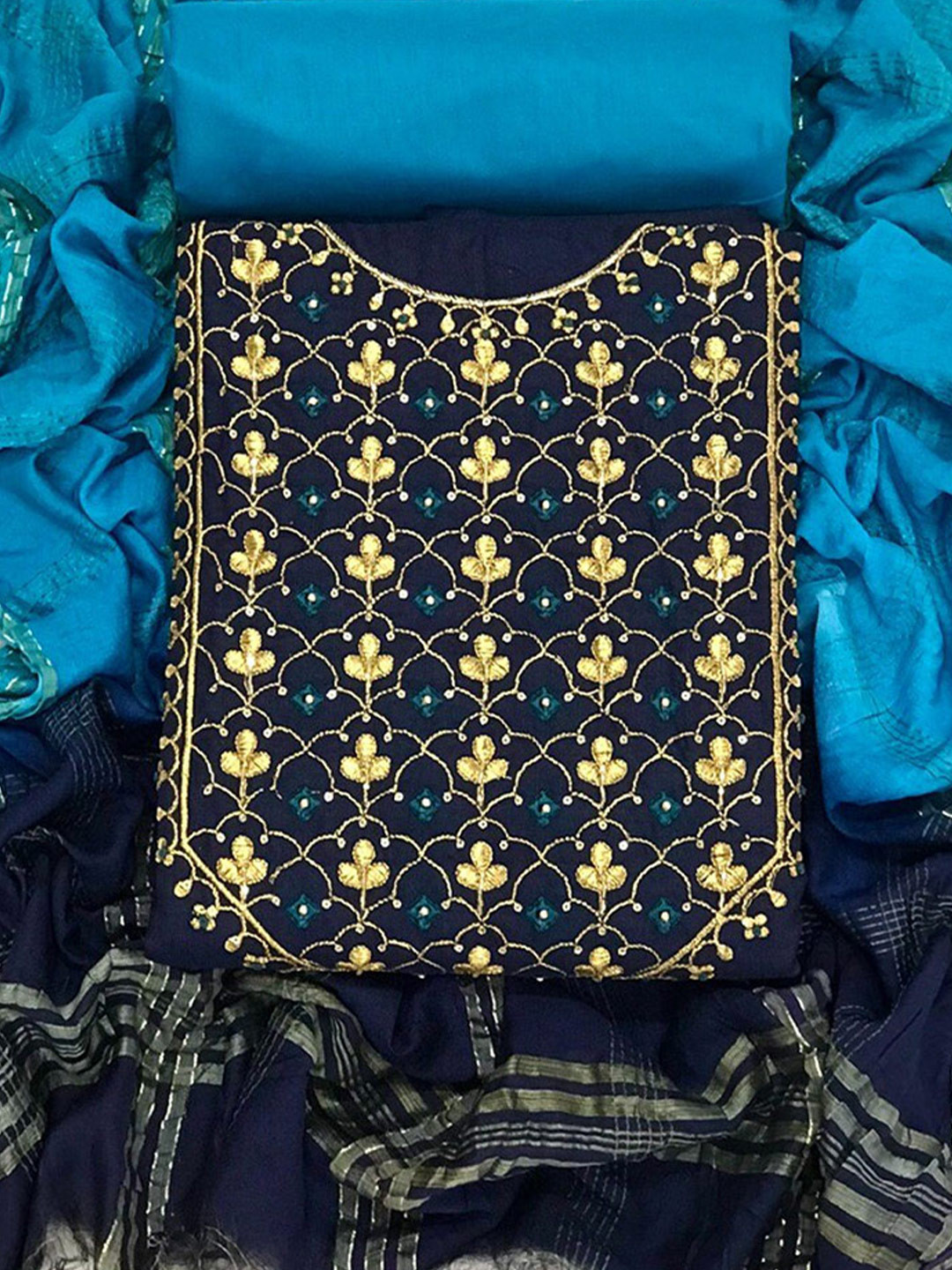 Buy Angroop Khatli Work Embellished Unstitched Dress Material - Dress ...