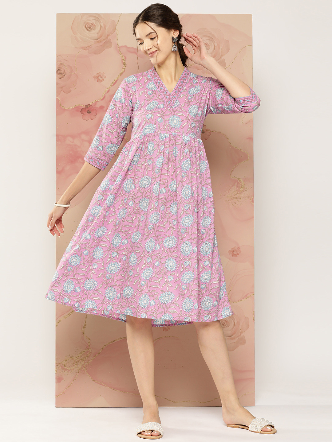 Buy Libas Floral Midi Dress - Dresses for Women 21591710 | Myntra
