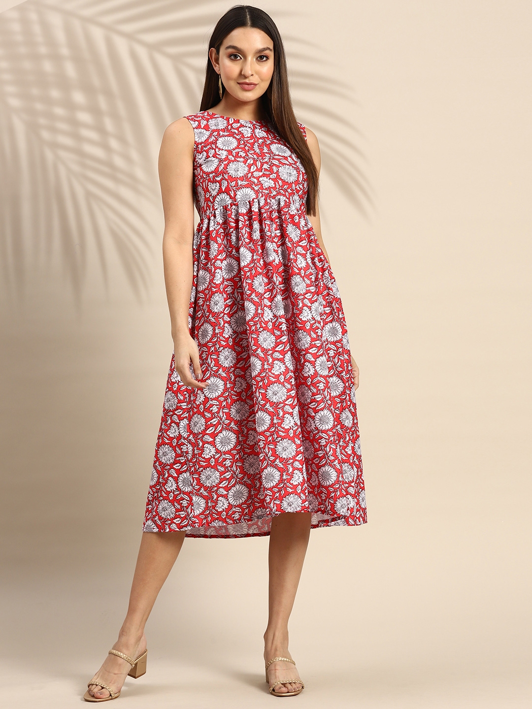 Buy Anouk Motifs Printed A Line Ethnic Midi Dress Ethnic Dresses For