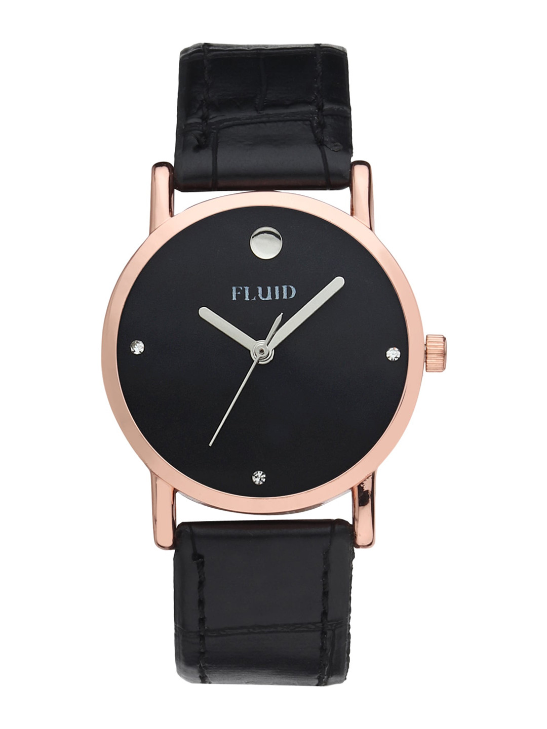 Buy FLUID Women Leather Textured Straps Analogue Watch FL23 784L BK01 ...