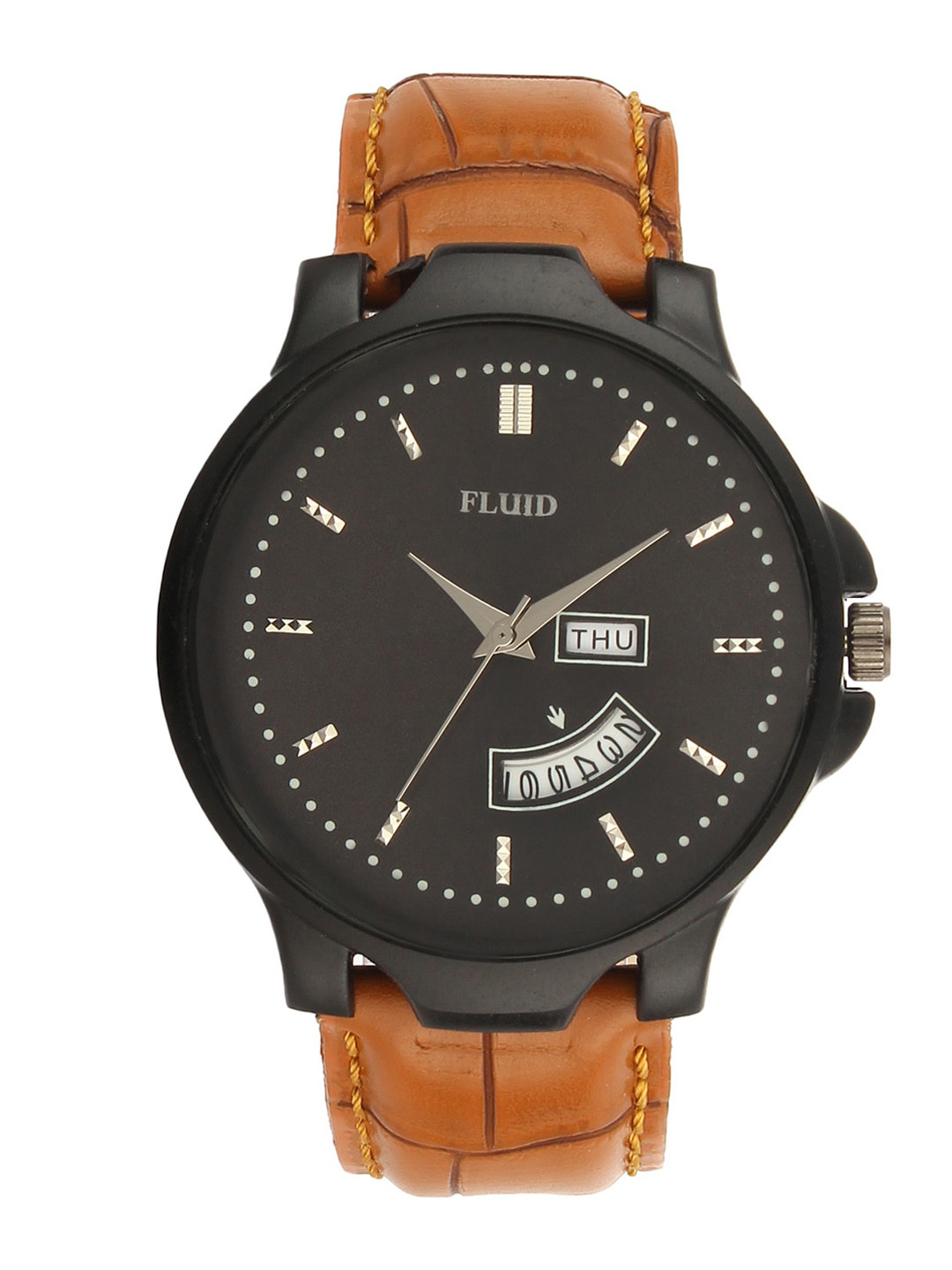 Buy FLUID Men Leather Straps Analogue Watch FL23 775G BK01 - Watches ...