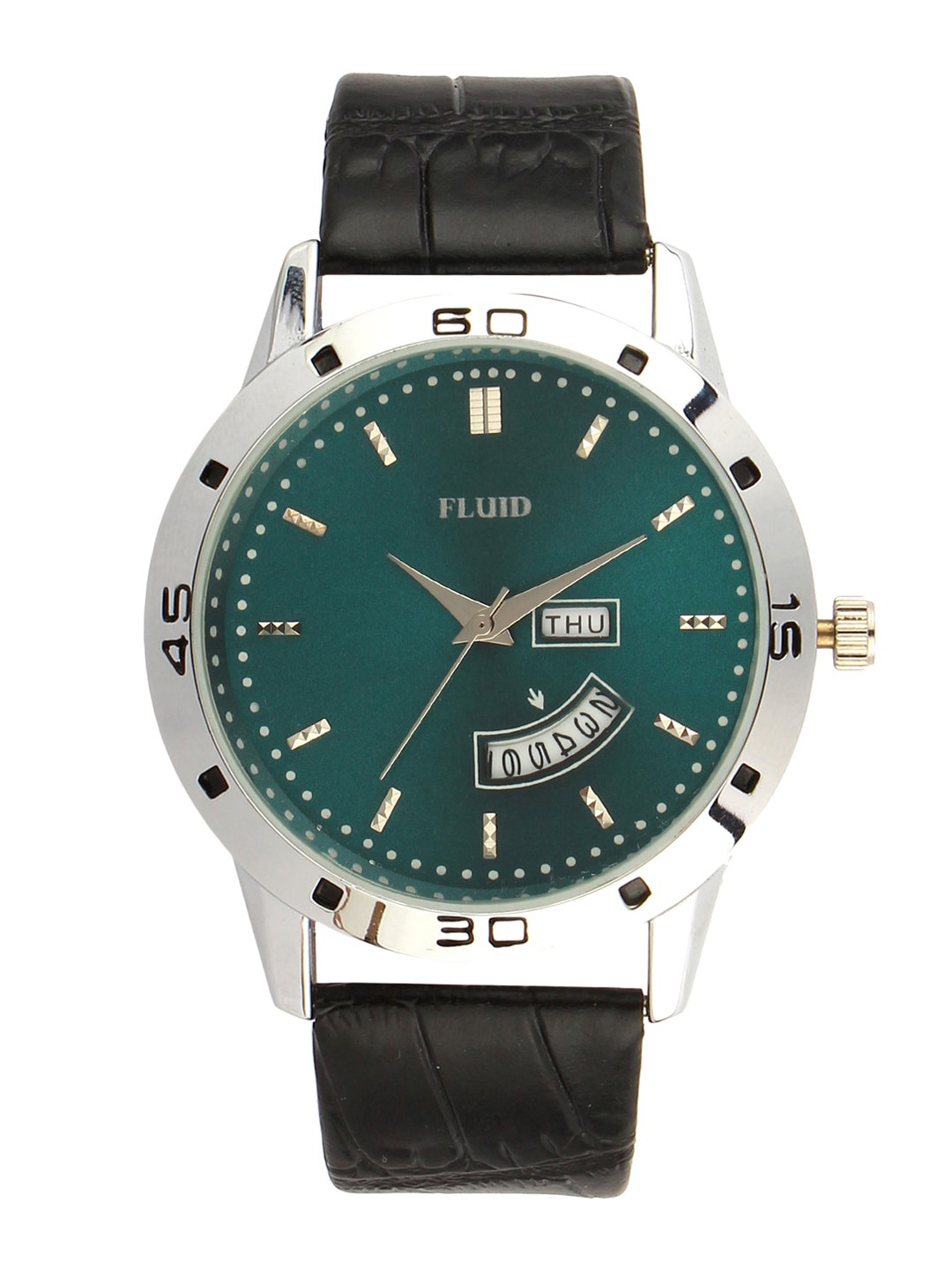 Buy FLUID Men Dial & Leather Textured Straps Analogue Watch FL23 772G ...