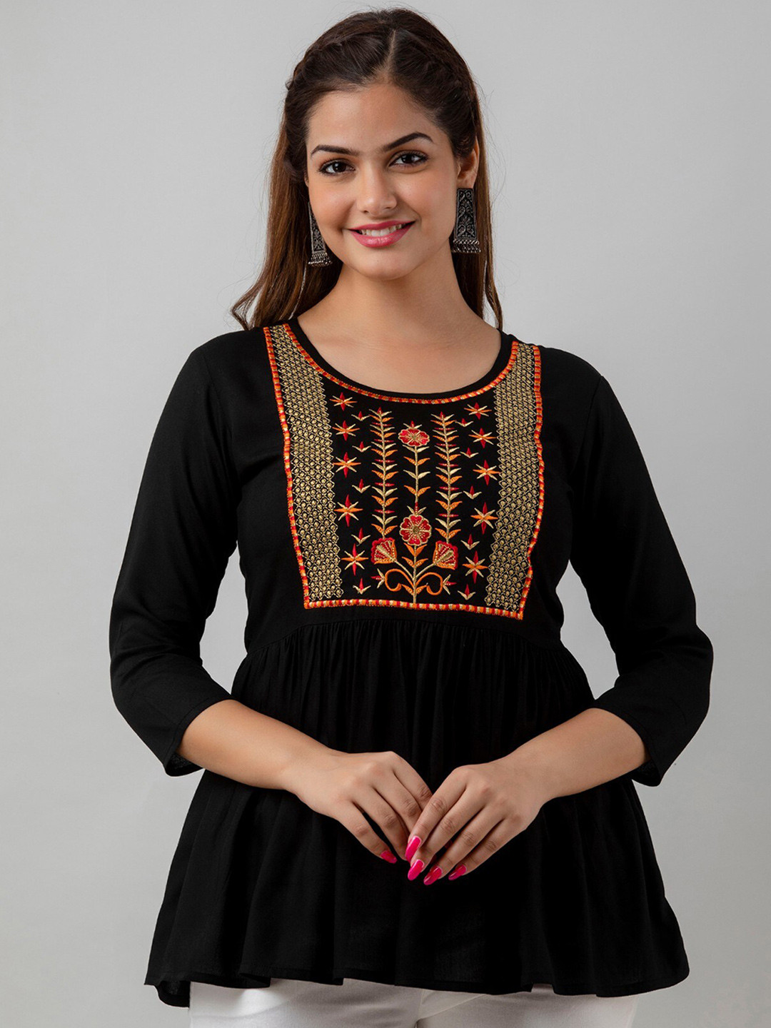 Buy Women Touch Floral Embellished Top - Tops for Women 21597070 | Myntra