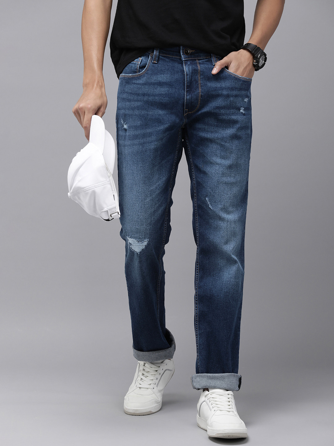 Buy Pepe Jeans Men Holborne Mildly Distressed Heavy Fade Stretchable ...