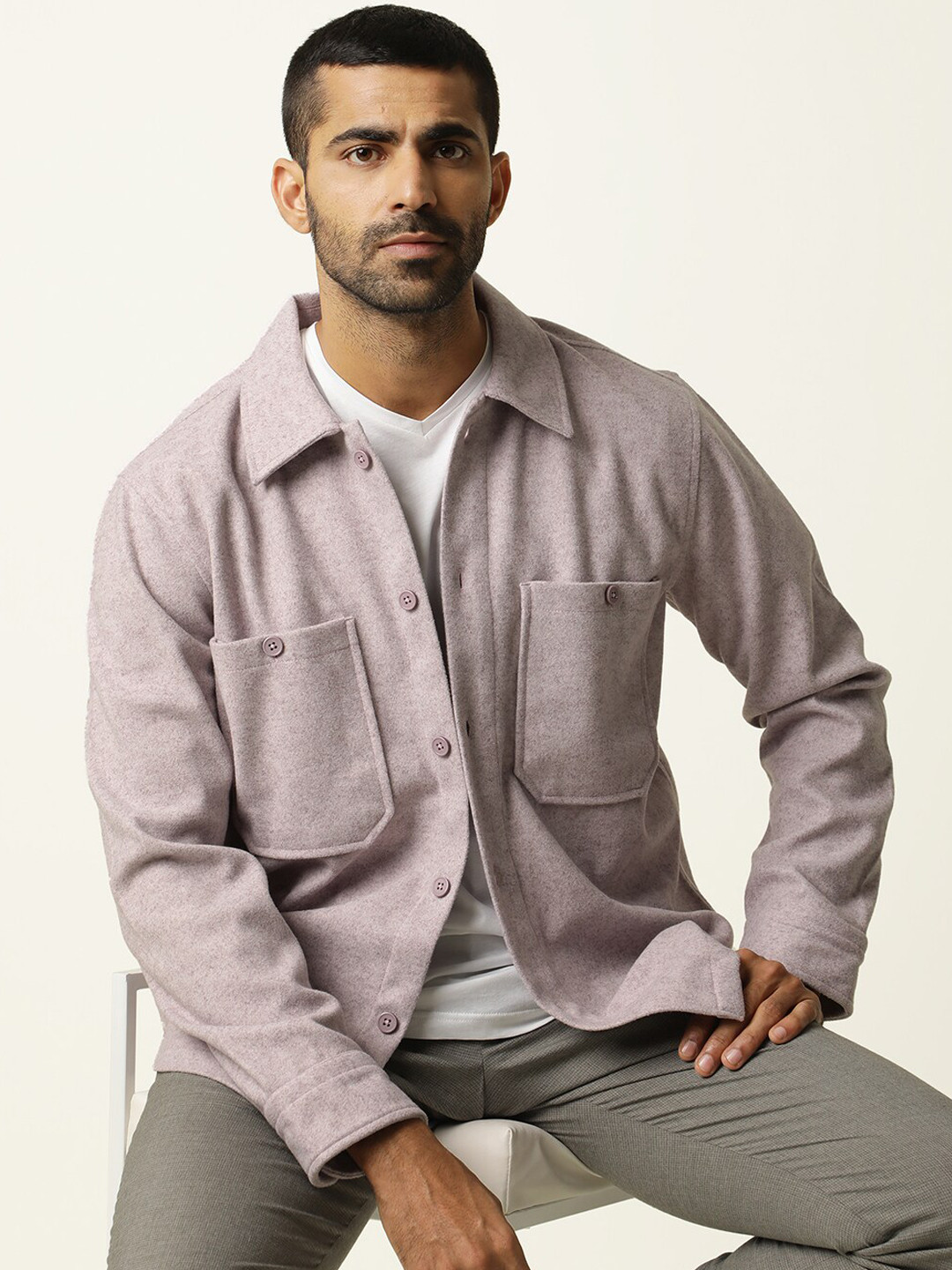 Buy RARE RABBIT Men Jerome Slim Fit Spread Collar Jacket - Jackets for ...