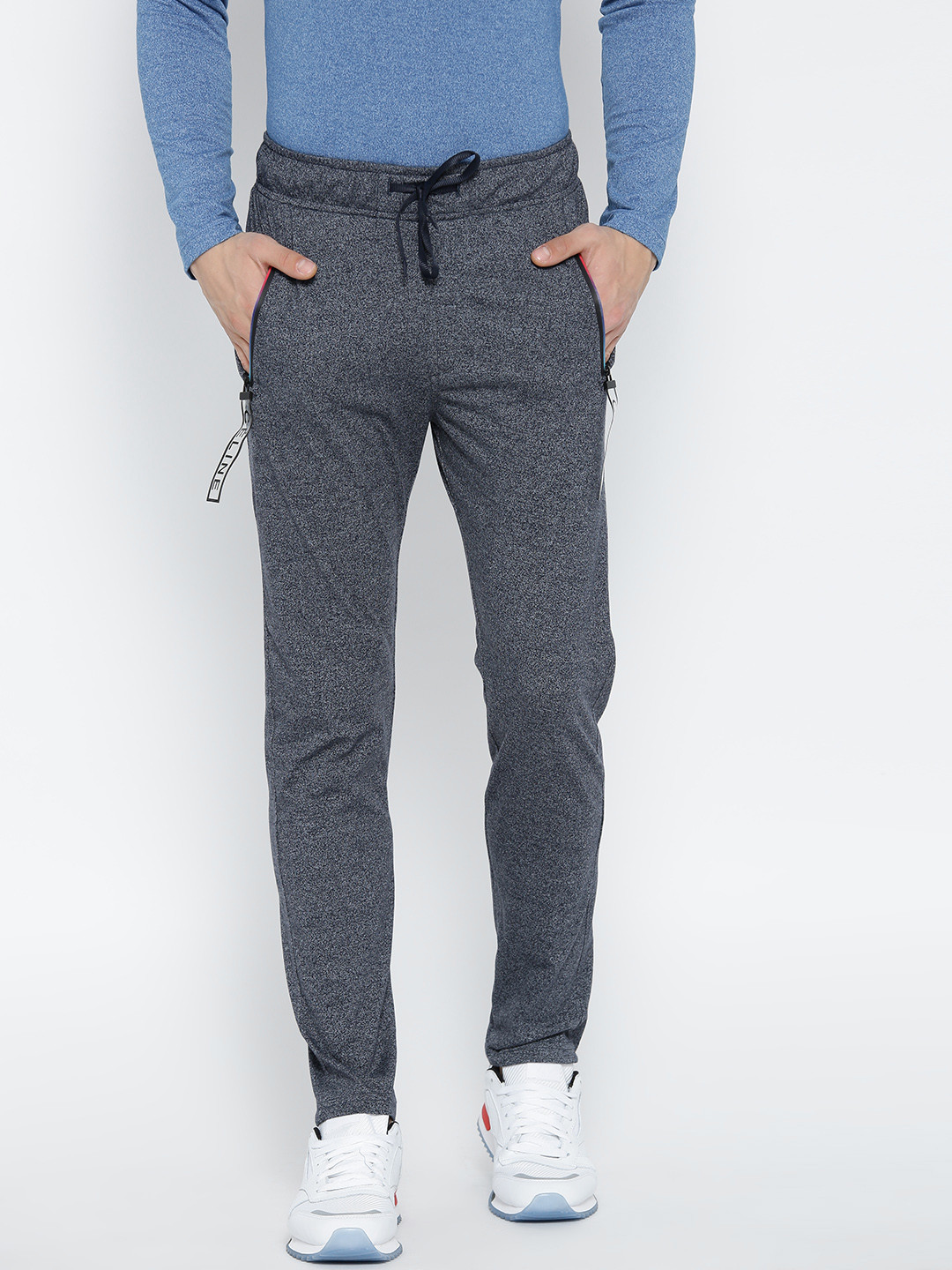Buy Foreign Culture Navy Grindle Effect Track Pants - Track Pants for ...