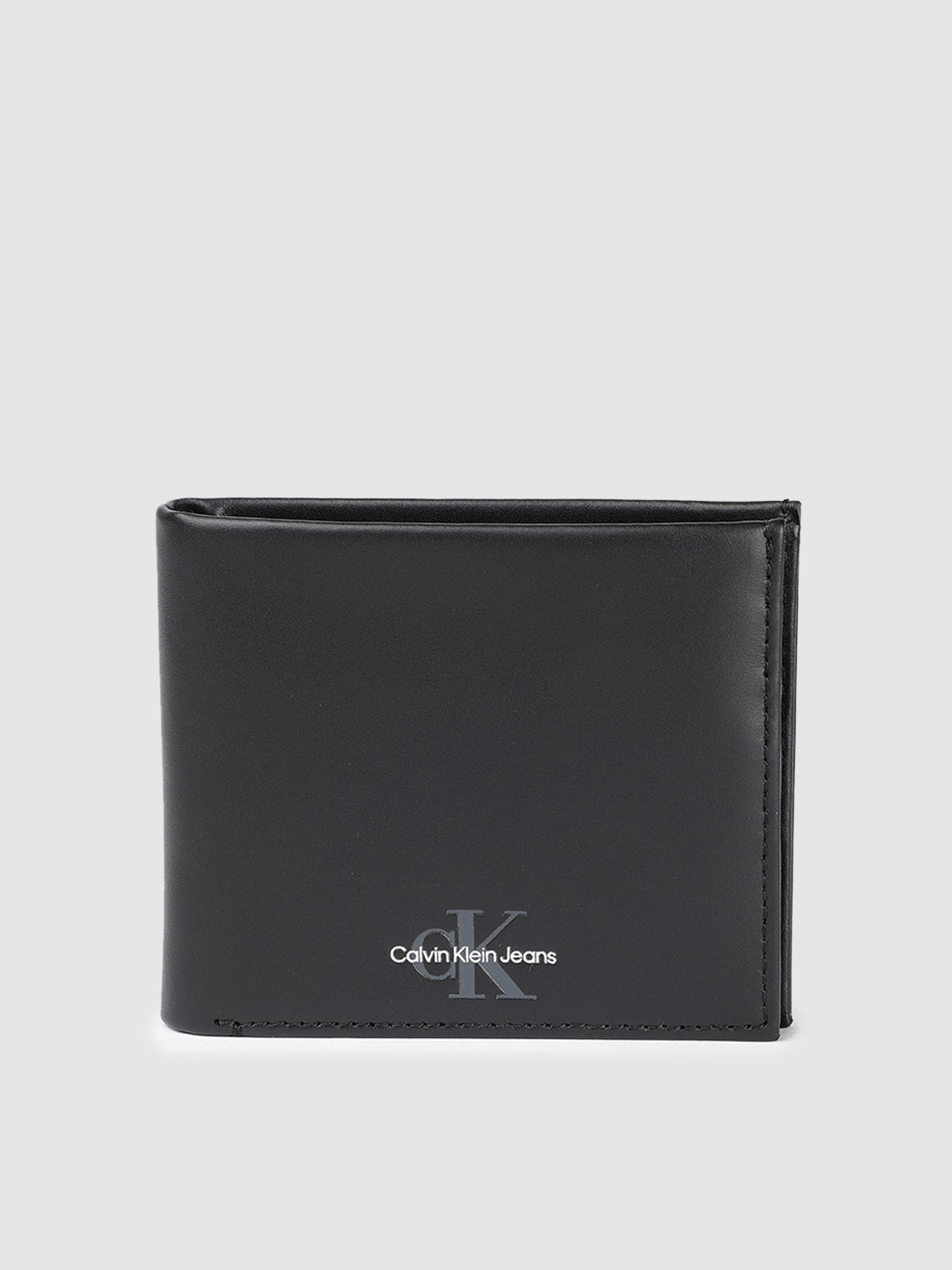 Buy Calvin Klein Men Solid Leather Two Fold Wallet With Minimal Brand ...