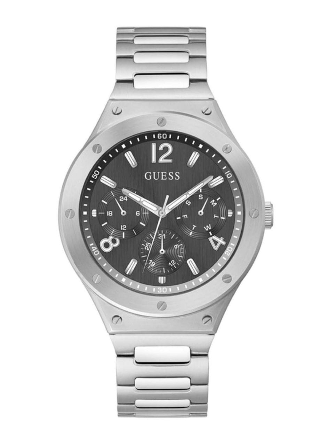 Buy Guess Men Embellished Dial And Stainless Steel Bracelet Style Straps