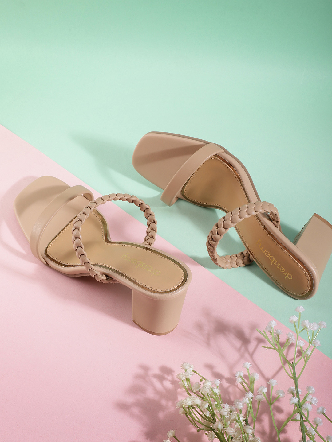 Buy DressBerry Braided Block Sandals - Heels for Women 21631810 | Myntra