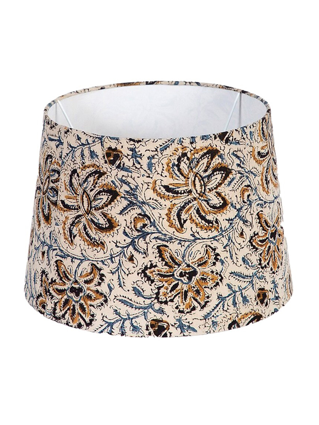 Buy Fabindia Arpit Brown & Blue Floral Printed Table Lamp Shade - Table ...
