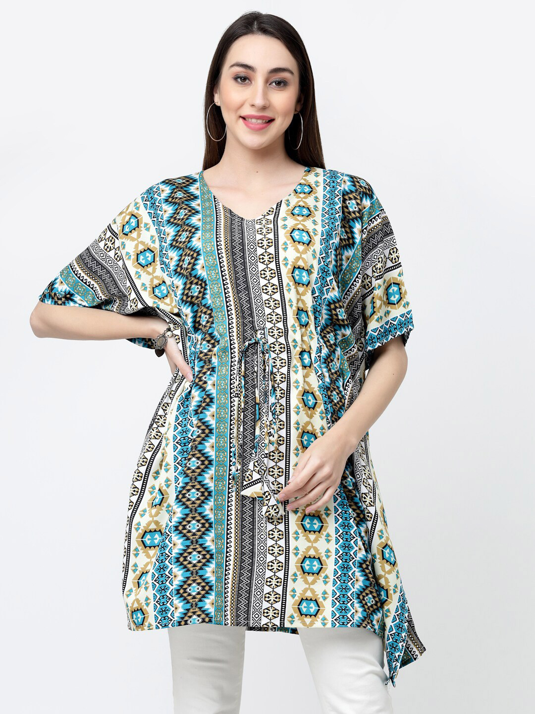 Buy MISS AYSE Print Crepe Kaftan Longline Top - Tops for Women 21634360 ...