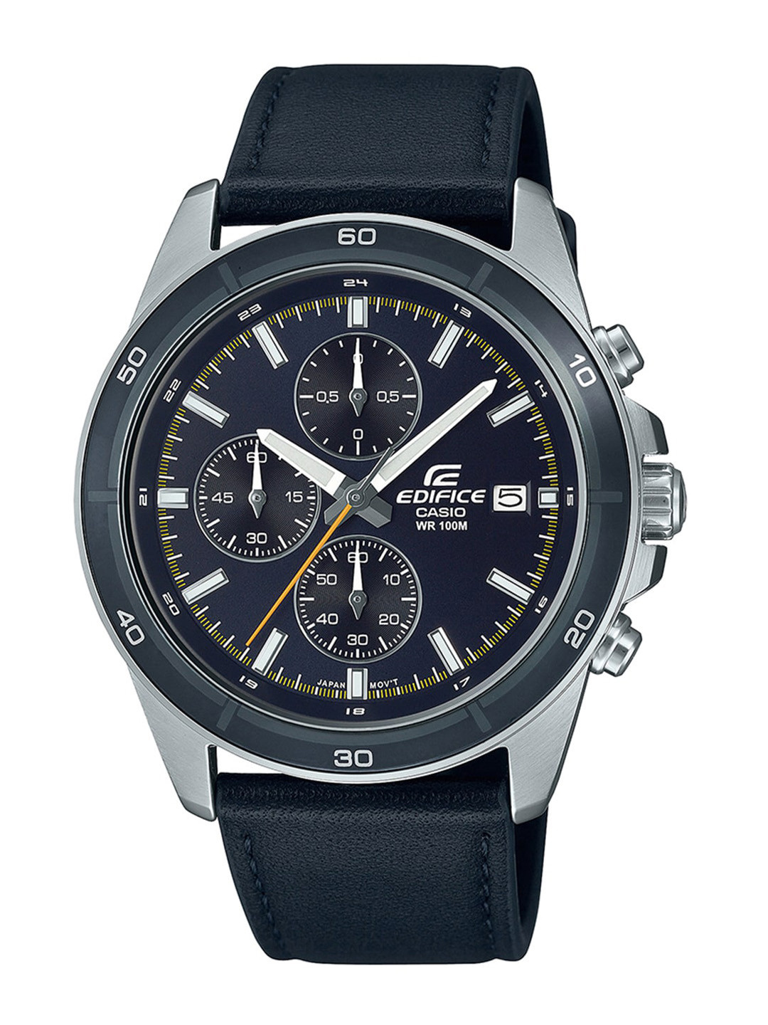 Buy CASIO Men Leather Straps Analogue Chronograph Watch ED570 EFR 526L ...