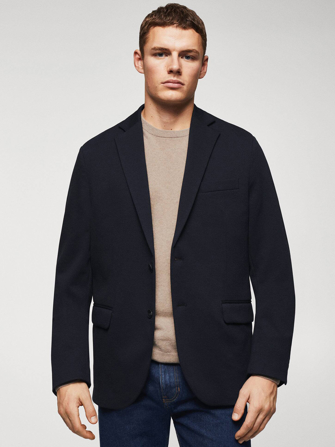Buy MANGO MAN Single Breasted Slim Fit Blazer - Blazers for Men ...