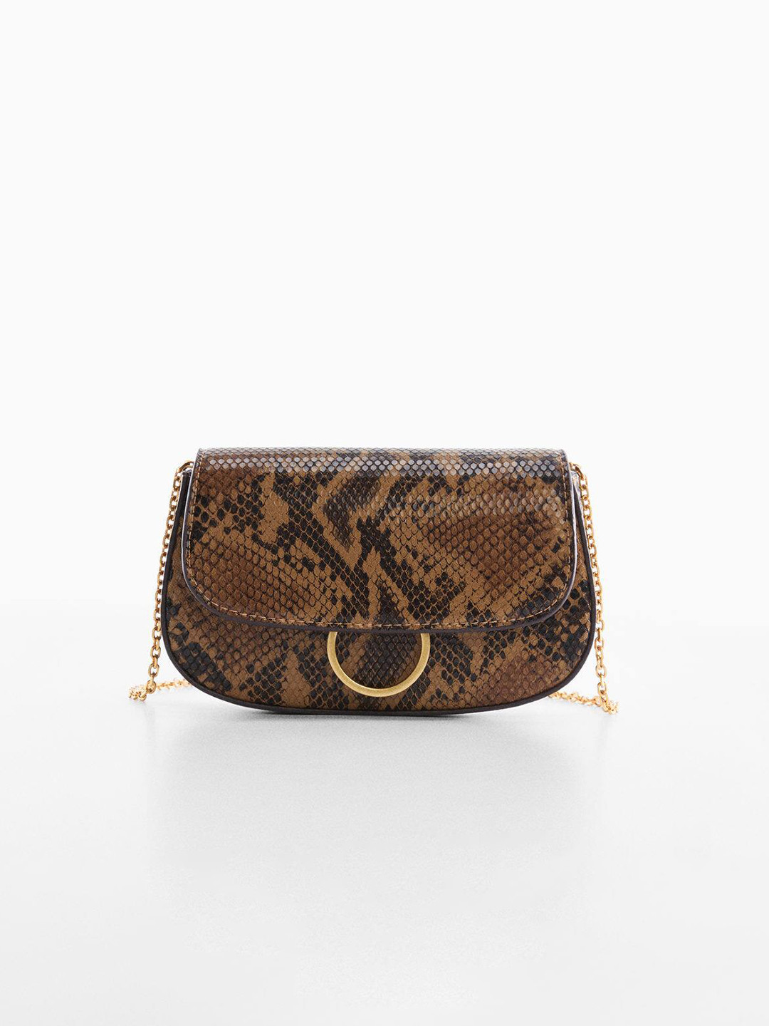 Buy MANGO Women Snake Skin Textured Structured Sling Bag - Handbags for ...