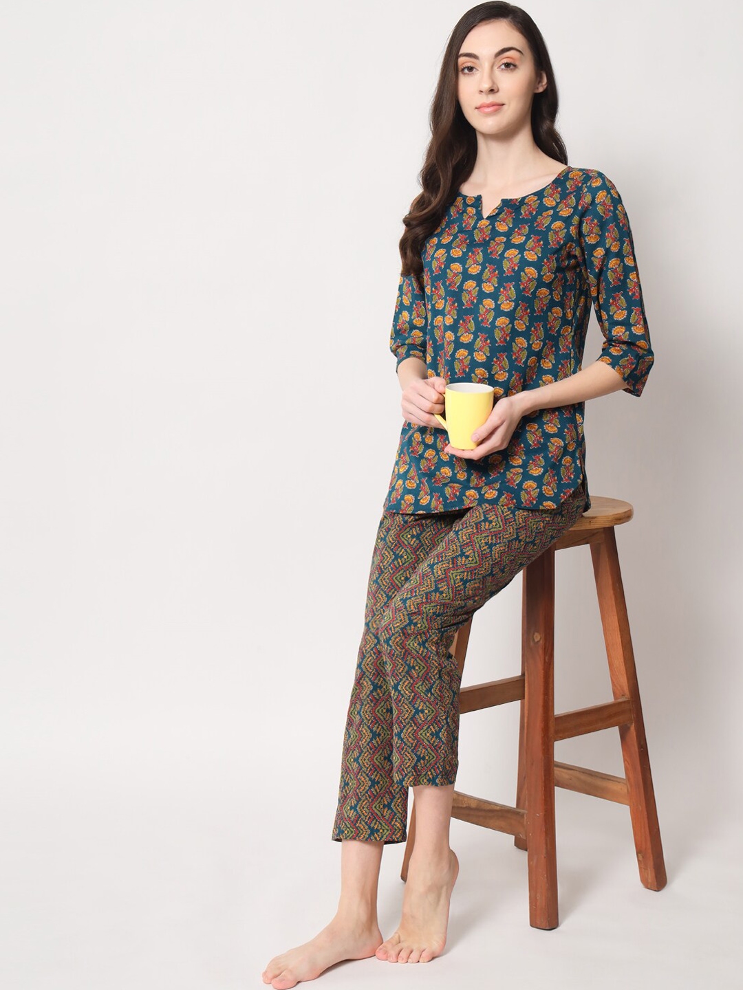 Buy Vastralay Women Pure Cotton Printed Night Suit - Night Suits for ...