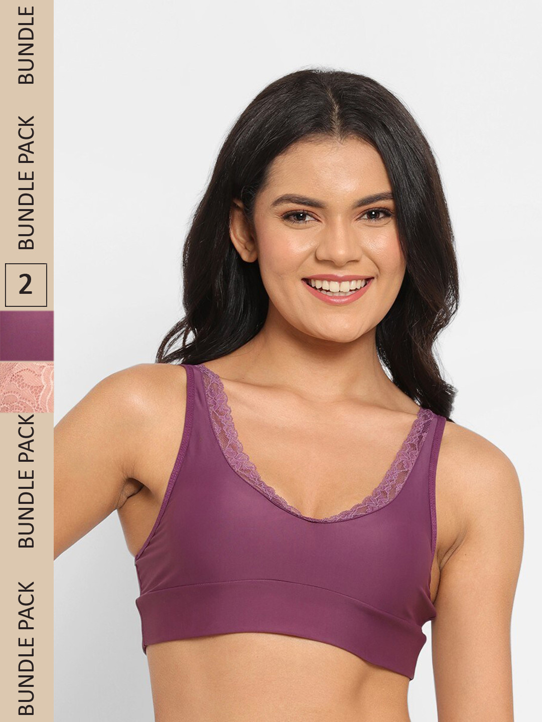 Buy N Gal Pack Of 2 Floral Non Wired Anti Odour Bralette - Bra for ...