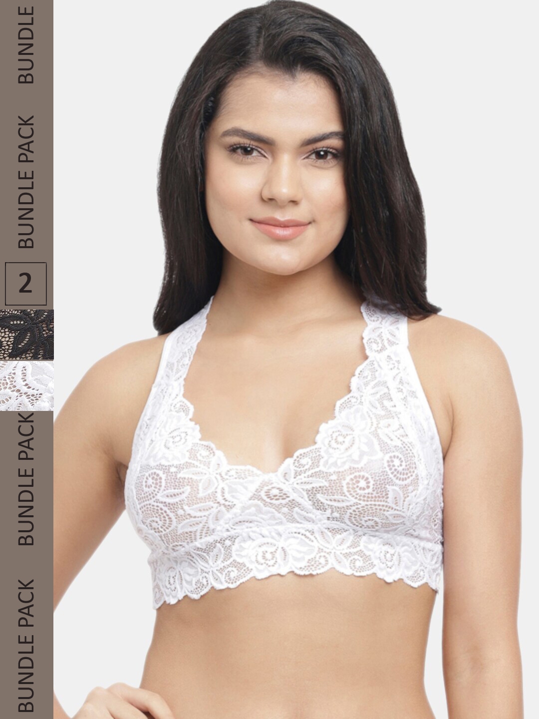 Buy N Gal Pack Of 2 Floral Anti Odour Bralette Bra Bra For Women