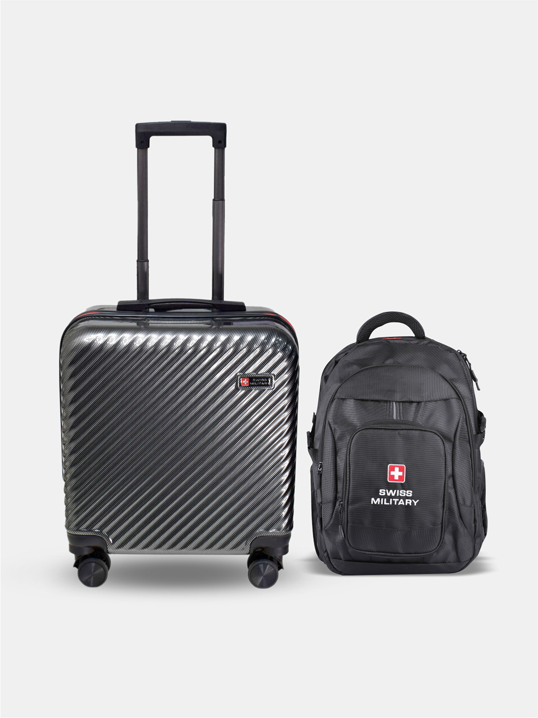 Buy SWISS MILITARY Textured Hard Sided Overnighter Trolley Bag ...