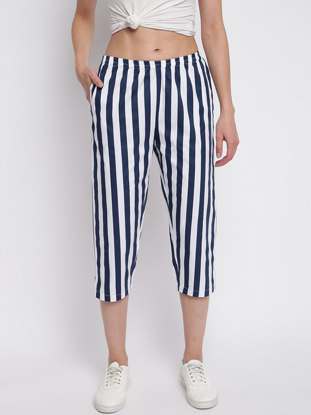 Buy A.T.U.N. Women Striped Cotton Capris - Capris for Women 21644890 ...