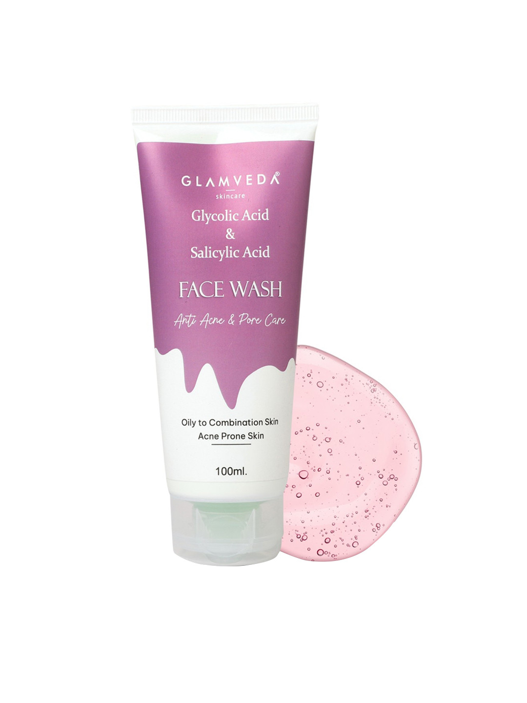Buy GLAMVEDA Glycolic Acid & Salicylic Acid Anti Acne Face Wash 100 Ml ...