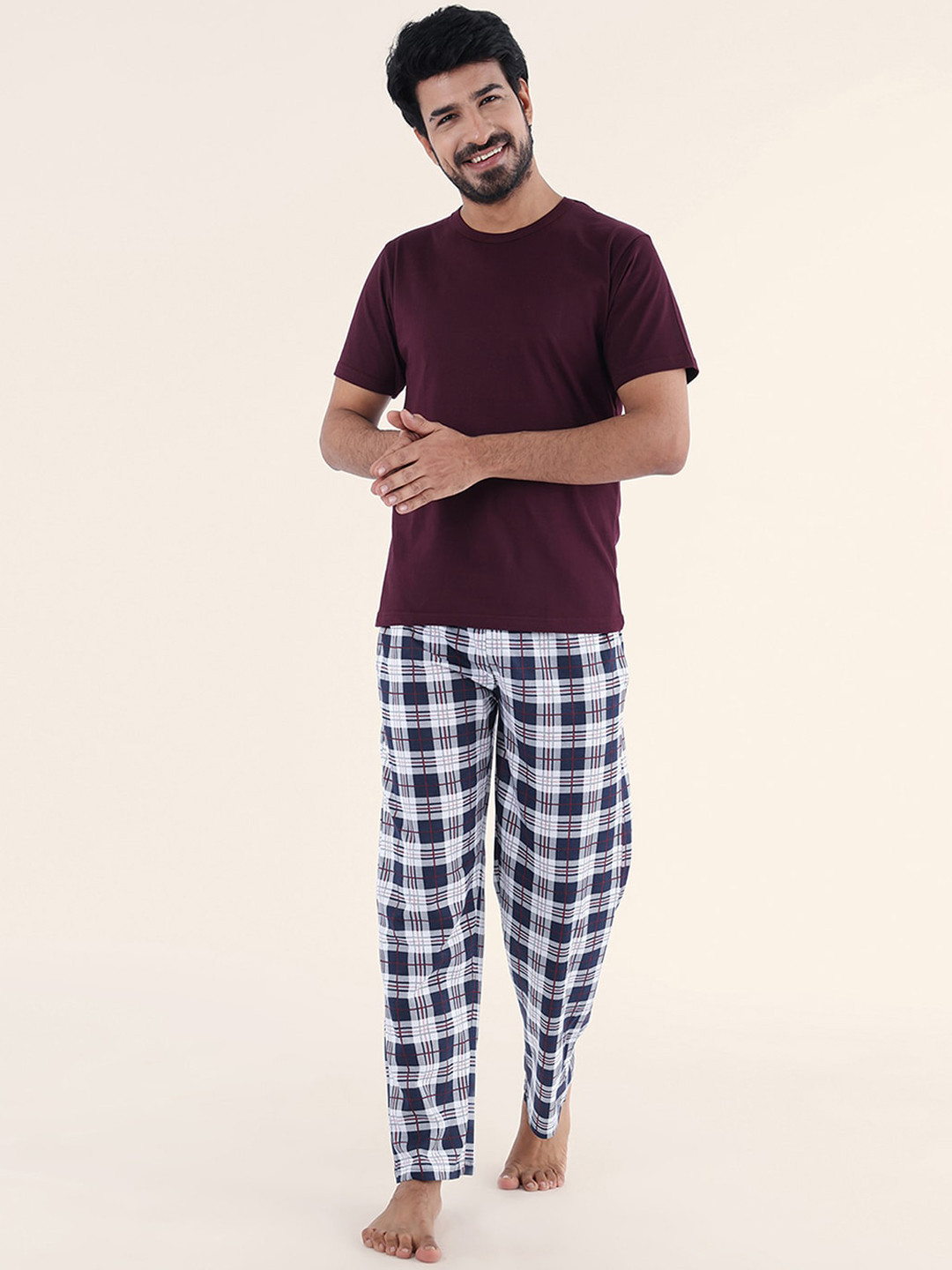 Buy Nite Flite Men 2 Pieces Pure Cotton Night Suit - Night Suits for ...