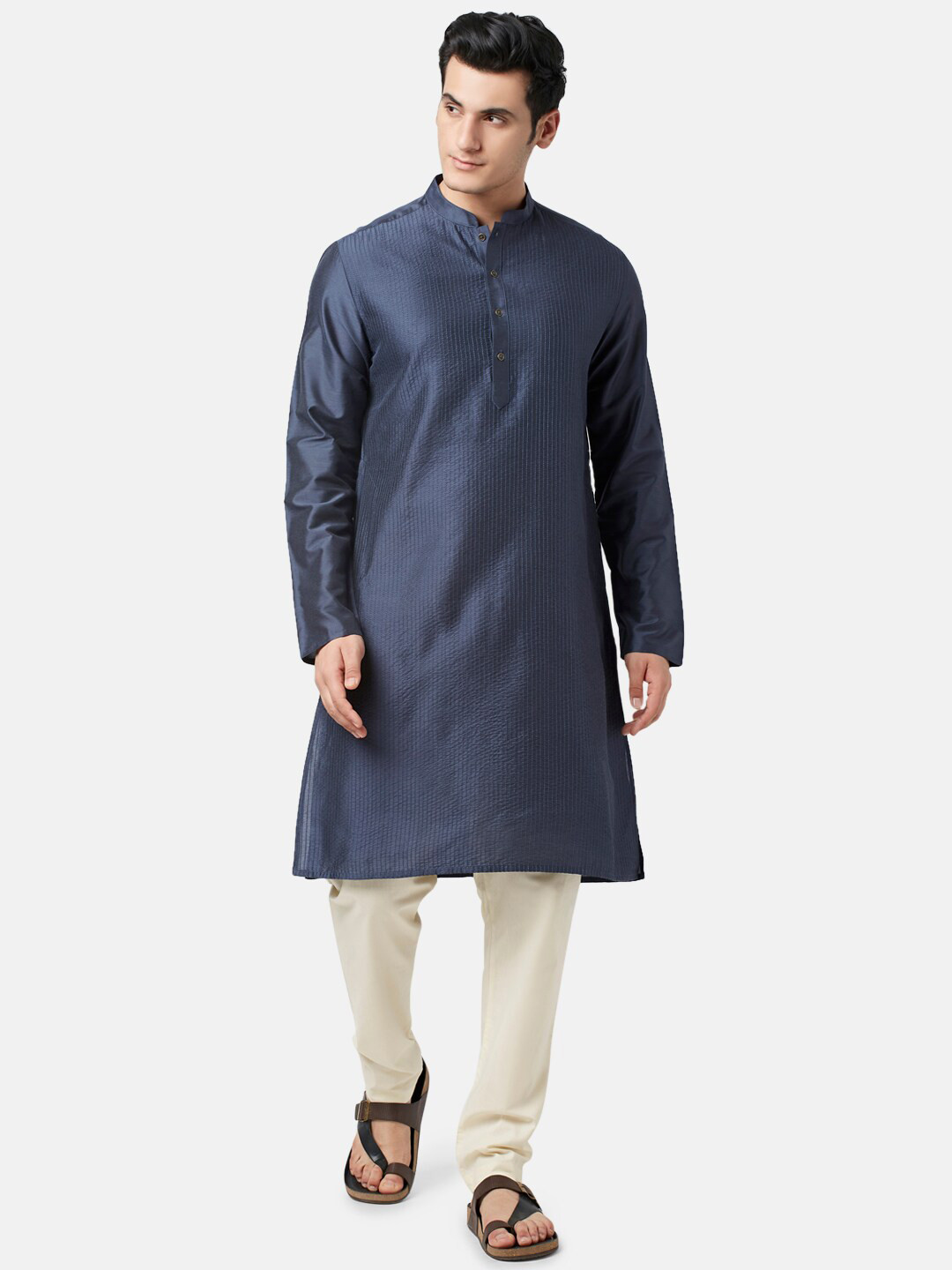 Buy Indus Route By Pantaloons Men Thread Work Kurta - Kurtas for Men ...