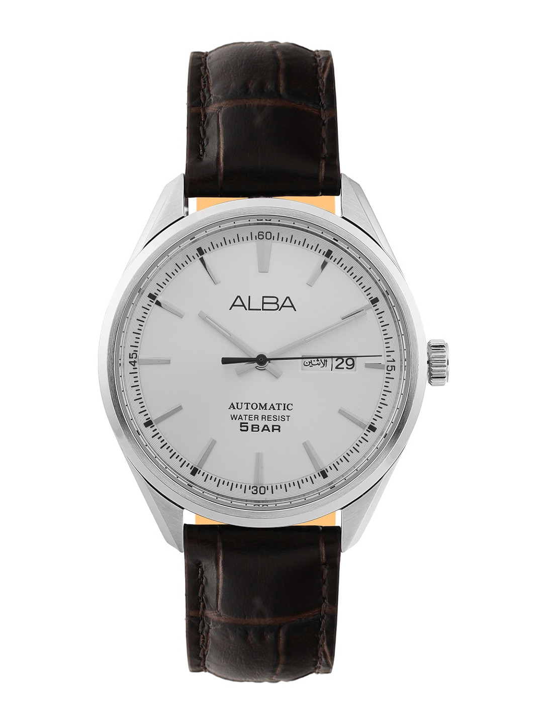 Buy Alba Men Leather Textured Straps Analogue Watch - Watches for Men ...