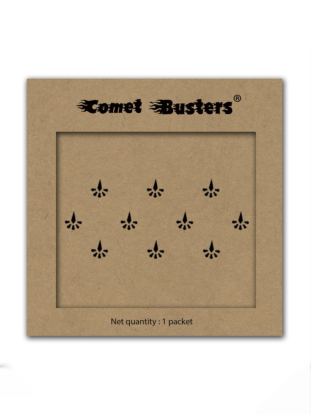 Buy Comet Busters 10 Pcs Reusable Designer Bindis Black - Bindi for ...
