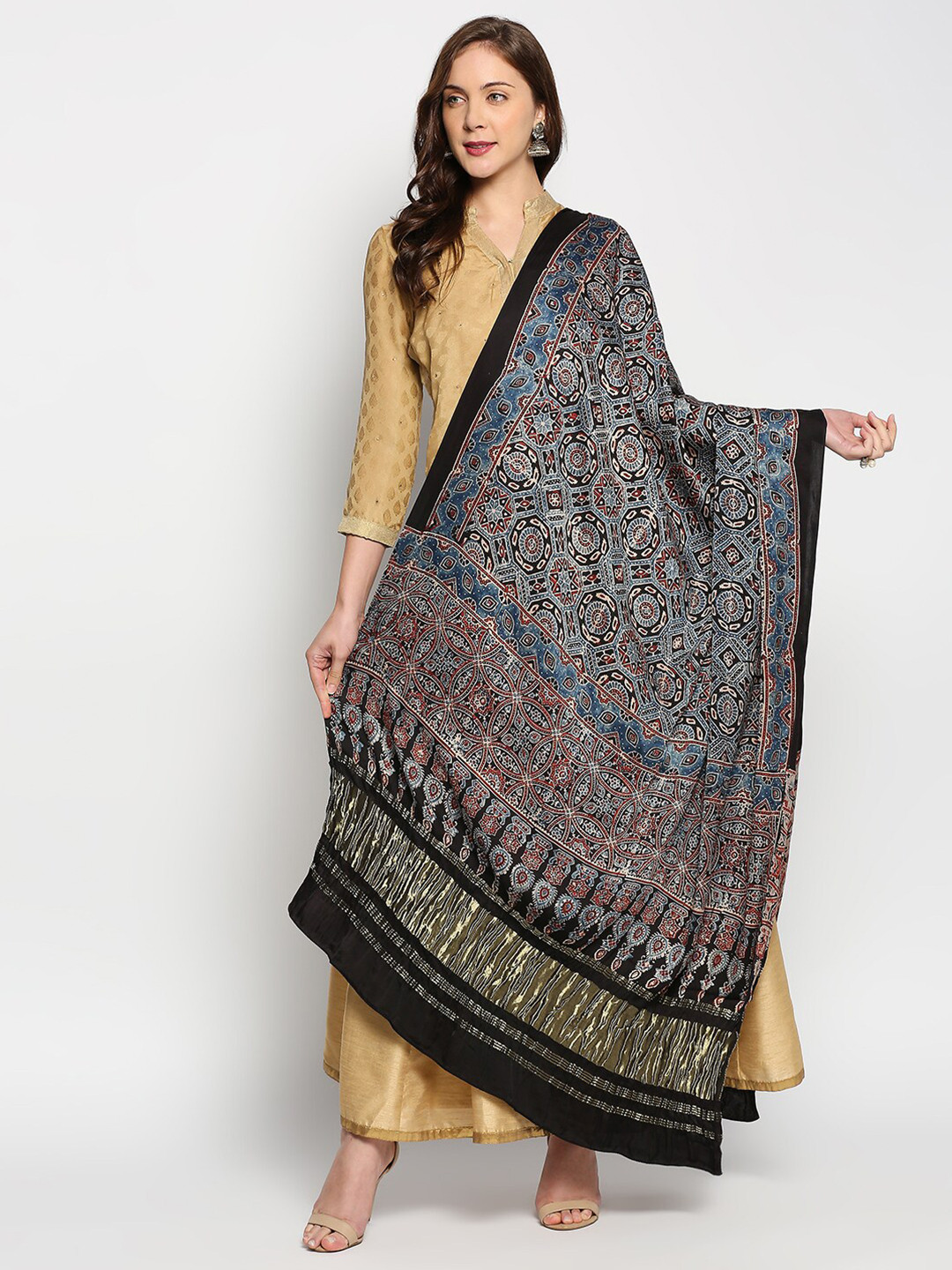 Buy Dupatta Bazaar Printed Block Print Dupatta - Dupatta for Women ...
