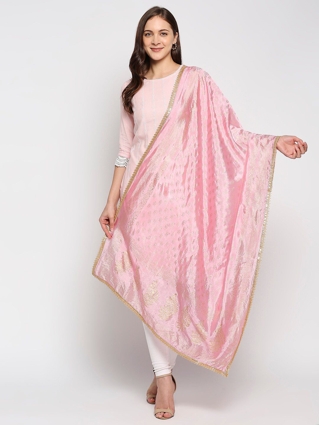 Buy Dupatta Bazaar Printed Khari Print Silk Dupatta With Zari - Dupatta ...